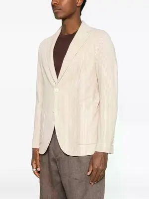 CIRCOLO 1901 Striped Single-breasted Blazer - Neutrals
