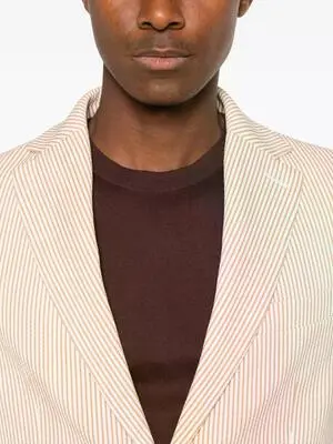 CIRCOLO 1901 Striped Single-breasted Blazer - Neutrals