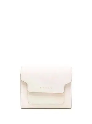Marni Logo-stamp Leather Wallet - Neutrals