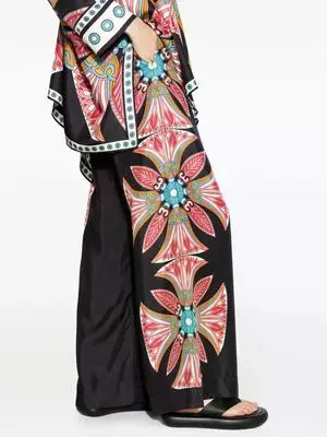 La DoubleJ Silk Palazzo Pants - Black