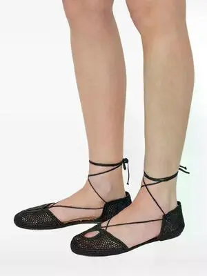 ODISSI Woven Ballet Flats - Black