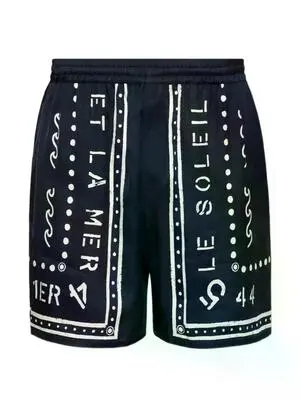 Balmain Graphic Print Shorts - Blue