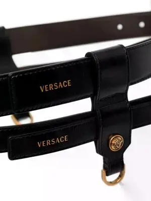 Versace Double-strap Leather Belt