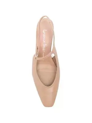 LORENA PAGGI Leather Slingback Pumps - Neutrals
