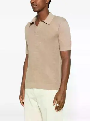 Zegna Waffle-knit V-neck T-shirt - Neutrals