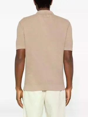 Zegna Waffle-knit V-neck T-shirt - Neutrals