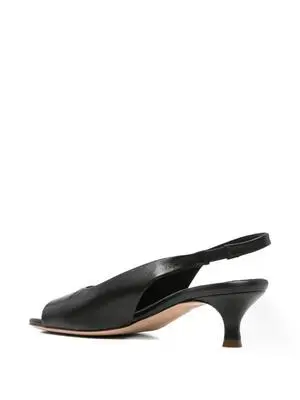 LORENA PAGGI Peep-toe Slingback Pumps - Black
