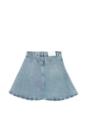 Closed Cotton A-line Mini Skirt