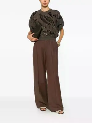 Brunello Cucinelli Pleated Wide Leg Trousers