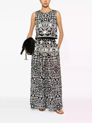Max Mara Palanca Floral-print Palazzo Pants