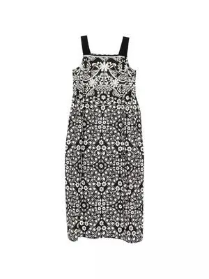 Max Mara Floral-print Sleeveless Midi Dress - Black