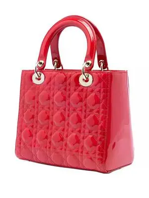 Dior 2016 Medium Cannage Lady Satchel - Red