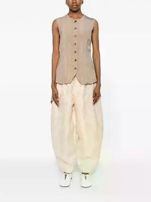 UMA WANG Stripe-pattern Asymmetric Waistcoat
