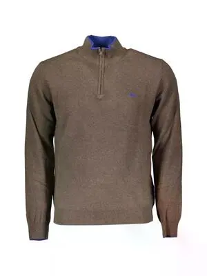 HARMONT & BLAINE Half-zip Cotton Sweater - Brown