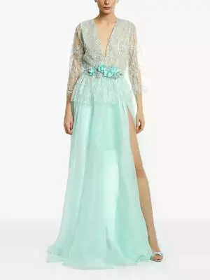 Miau By Clara Rotescu Belted Evening Dresses