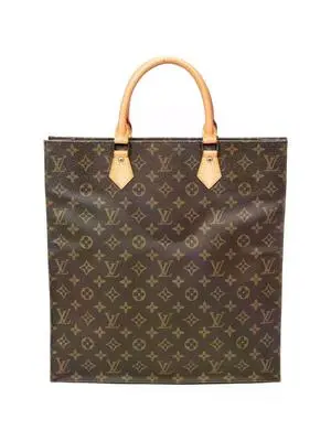 LOUIS VUITTON Monogram Sac Plat Tote Bag - Brown