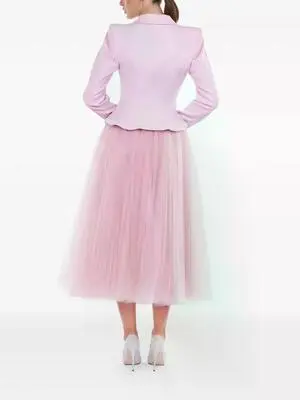 ARAFTU Double-breasted Tulle-panel Dress - Pink