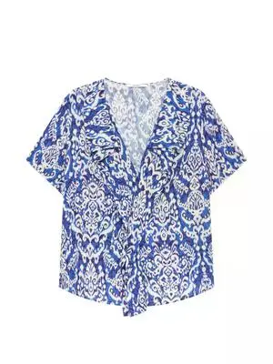 Malìparmi Ikat-print Ruffled Top