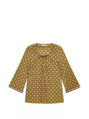 Malìparmi Embroidered Geometric Print Shirt - Yellow