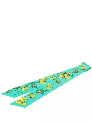 Hermès 2000-2026 Kelly En Caleche Silk Twilly Scarf Scarves - Blue