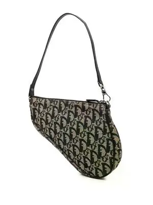 Dior 2002 Diorissimo Canvas Saddle Pochette - Black