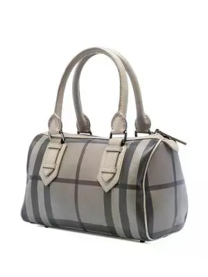 Burberry Smoke Check Coated Canvas Chester Boston Bag