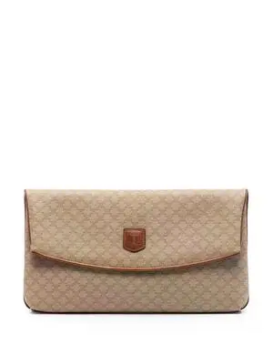 Celine 2006 Macadam Coated Canvas Clutch Bag - Neutrals