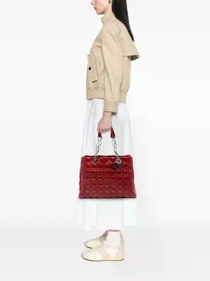 Dior 2011 Large Cannage Lady Soft Shopping Tote Bag - Red