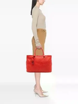 Bottega Veneta Nappa Intrecciato Brick Tote Bag - Orange