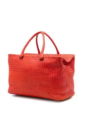 Bottega Veneta Nappa Intrecciato Brick Tote Bag - Orange