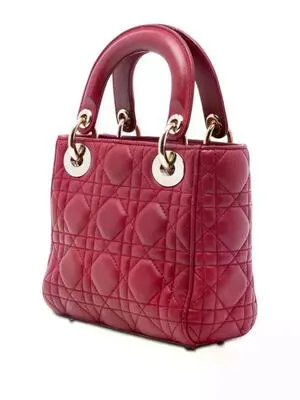 Dior Lambskin Cannage Lady Satchel - Red
