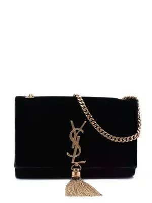 Saint Laurent 2018 Small Suede Monogram Kate Tassel Crossbody Bag - Black