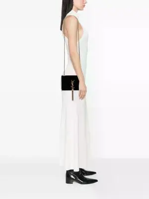 Saint Laurent 2018 Small Suede Monogram Kate Tassel Crossbody Bag - Black