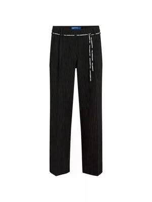 Karl Lagerfeld Pinstripe Logo Tape Trousers