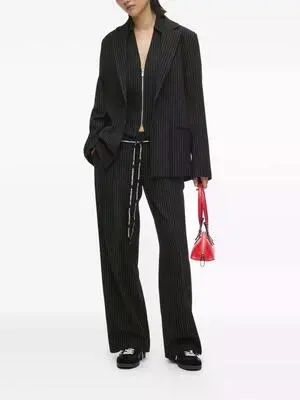 Karl Lagerfeld Pinstripe Logo Tape Trousers