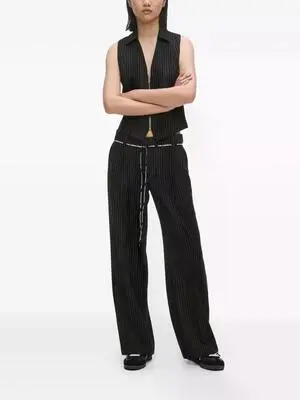 Karl Lagerfeld Pinstripe Logo Tape Trousers