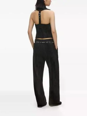 Karl Lagerfeld Pinstripe Logo Tape Trousers