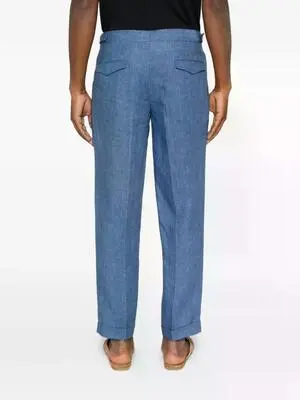 BRIGLIA 1949 Pleated Slub-texture Trousers