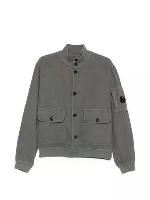 C.P. COMPANY Broken Twill Lens Bomber Jacket - Grey