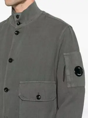 C.P. COMPANY Broken Twill Lens Bomber Jacket - Grey