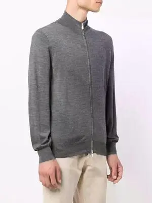 Brunello Cucinelli Zipped Knit Cardigan - Grey