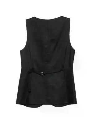 SEMICOUTURE Button-up Waistcoat - Black