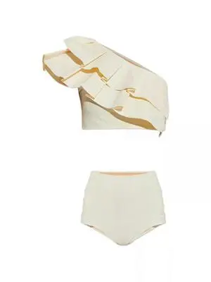 MAIÔ PARIS Orsay Ruffled One-shoulder Bikini