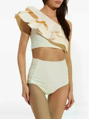 MAIÔ PARIS Orsay Ruffled One-shoulder Bikini