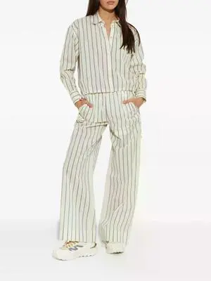 Moncler Striped Wide-leg Trousers - Neutrals