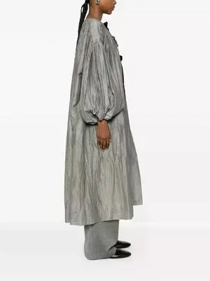Soh Crinkled Corsage-detail Coat