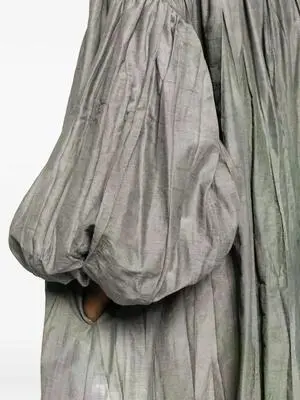 Soh Crinkled Corsage-detail Coat