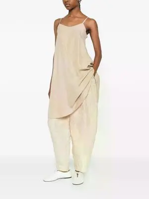 A TENTATIVE ATELIER Satin-finish V-neck Midi Dress