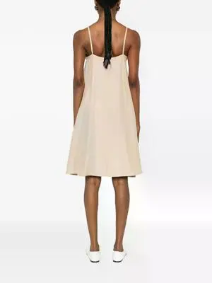 A TENTATIVE ATELIER Satin-finish V-neck Midi Dress