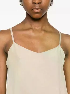 A TENTATIVE ATELIER Satin-finish V-neck Midi Dress